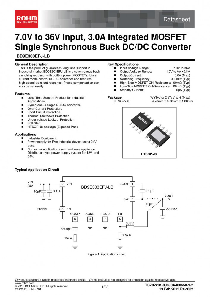 BD9E303EFJ-LBE2 datasheet page 1