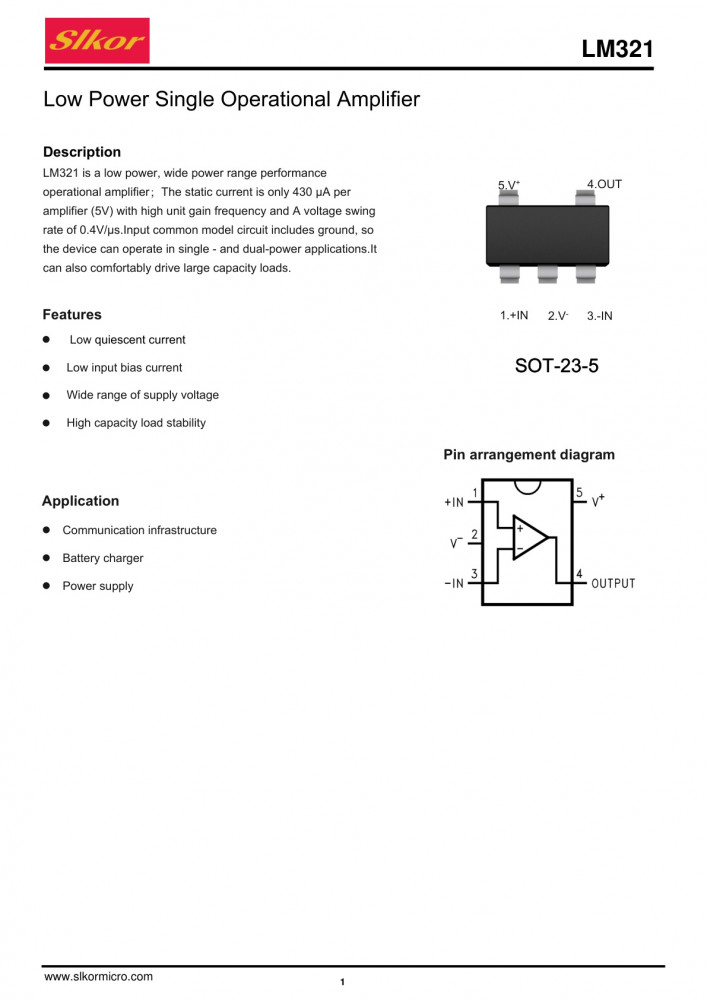 LM321 datasheet page 1
