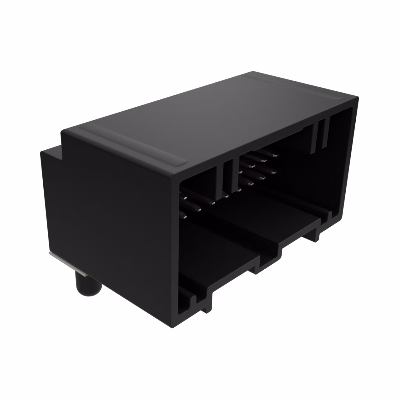 2.54mm Pitch, H-DAC 64 High Density Automotive Header, Dual Row, Right-Angle, 20 Circuits, Polarization Option 2, Black, Tube for sale