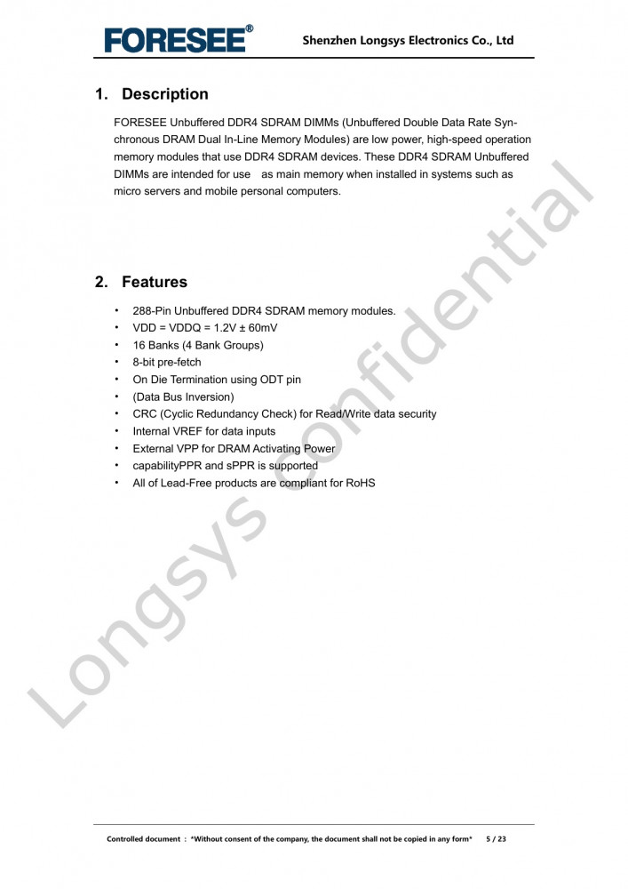 FD4AU3200C8GSE datasheet page 5