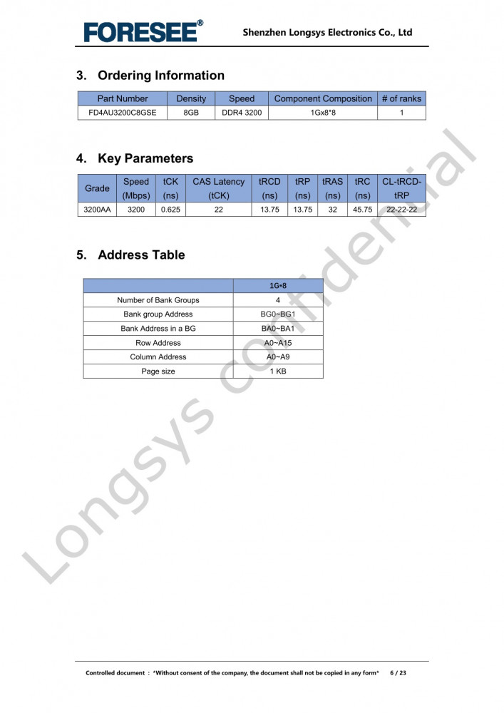 FD4AU3200C8GSE datasheet page 6