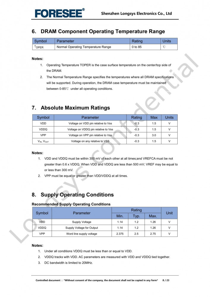 FD4AU3200C8GSE datasheet page 8