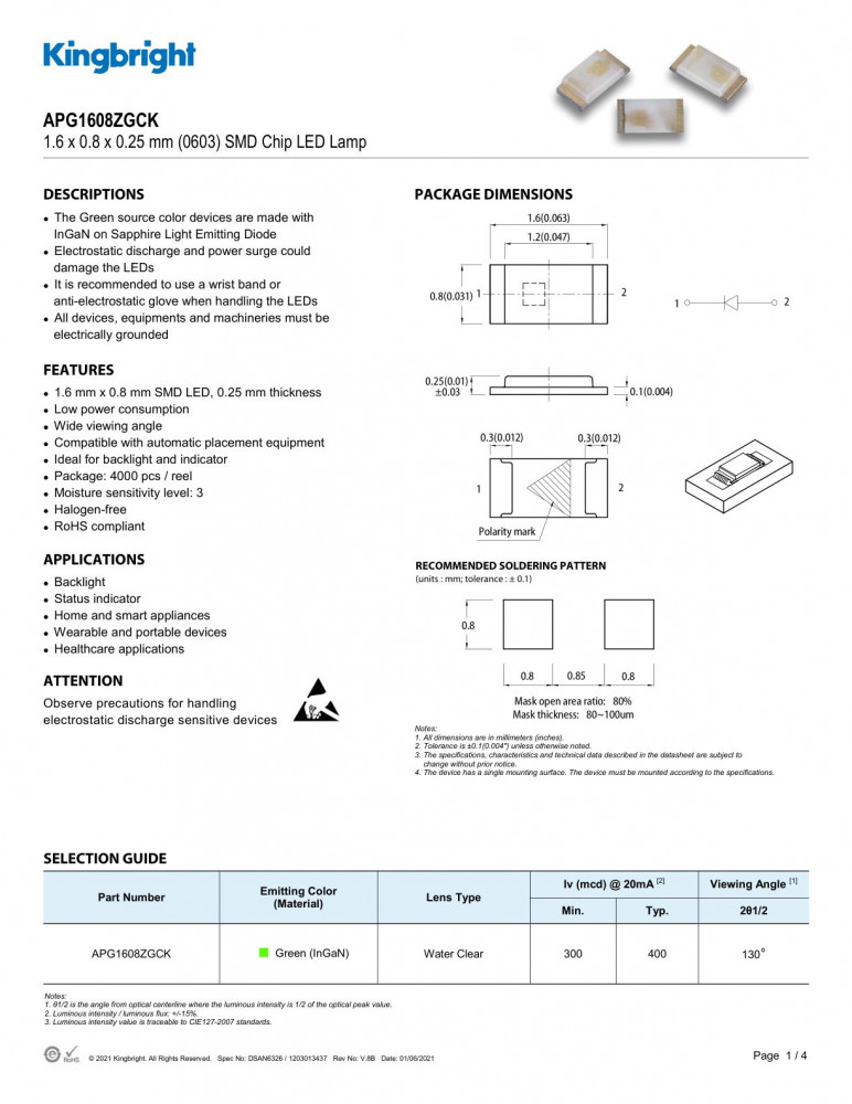 APG1608ZGCK datasheet page 1