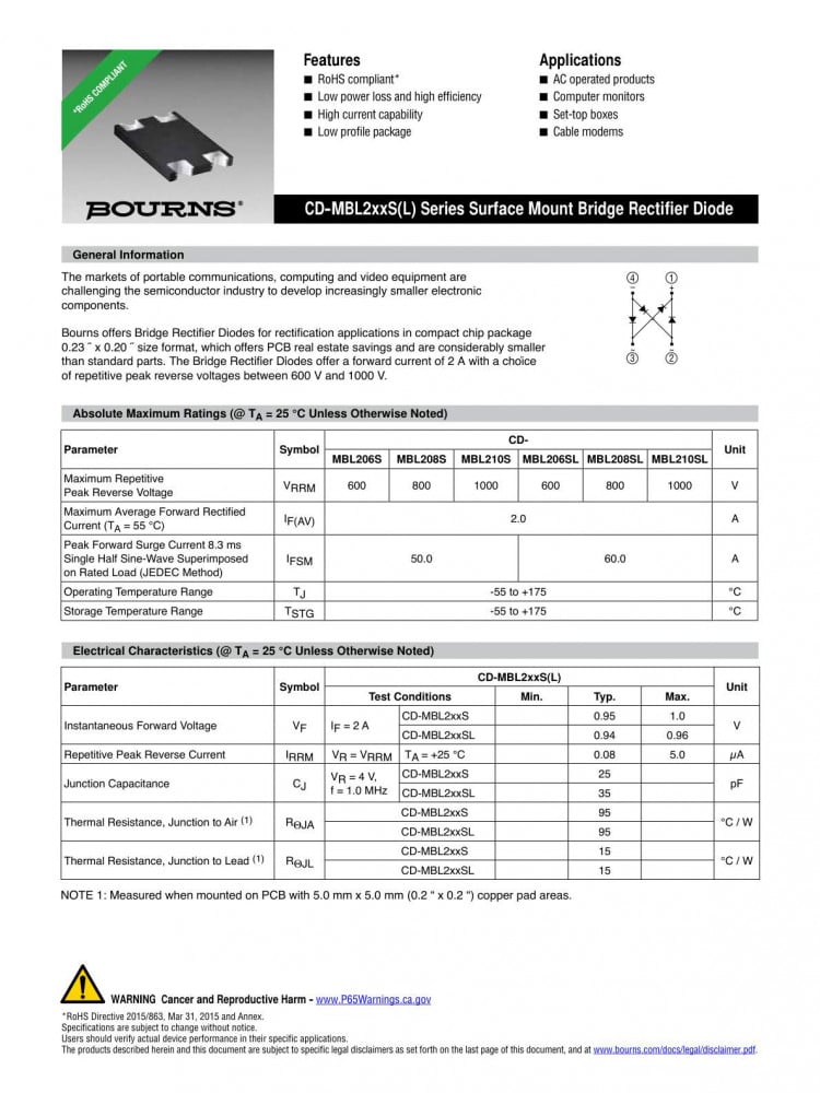 CD-MBL208S datasheet page 1