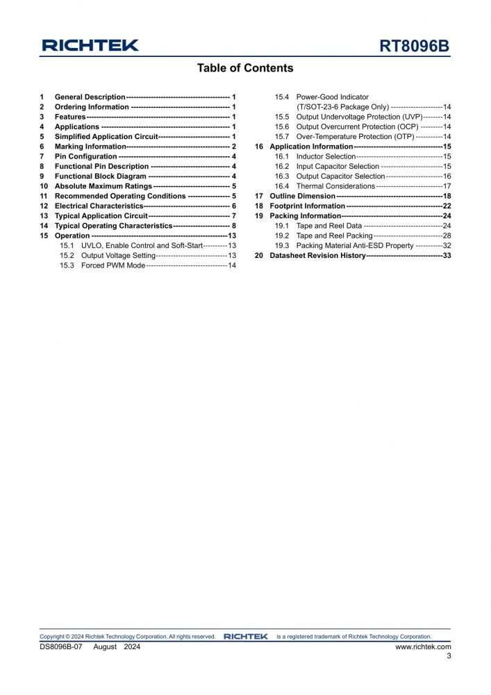 RT8096B datasheet preview, page 3