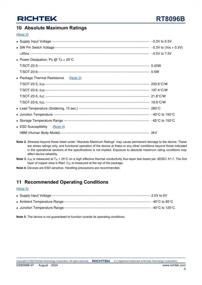 RT8096B datasheet preview, page 5