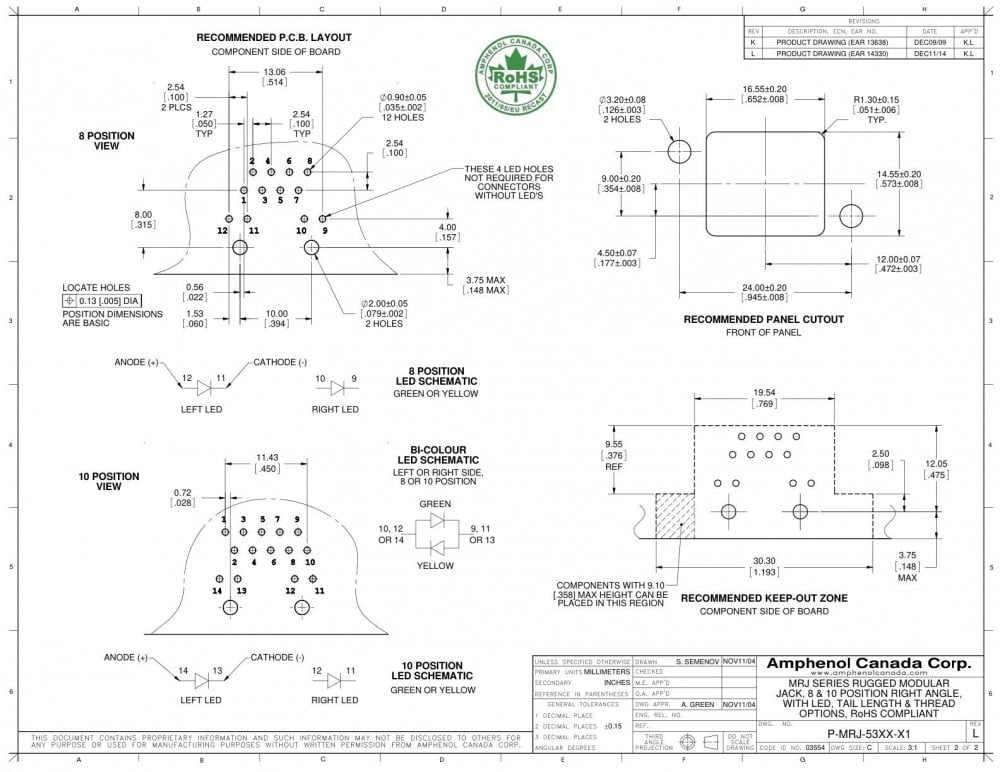 Amphenol MRJ-5381-01 product drawing page 2