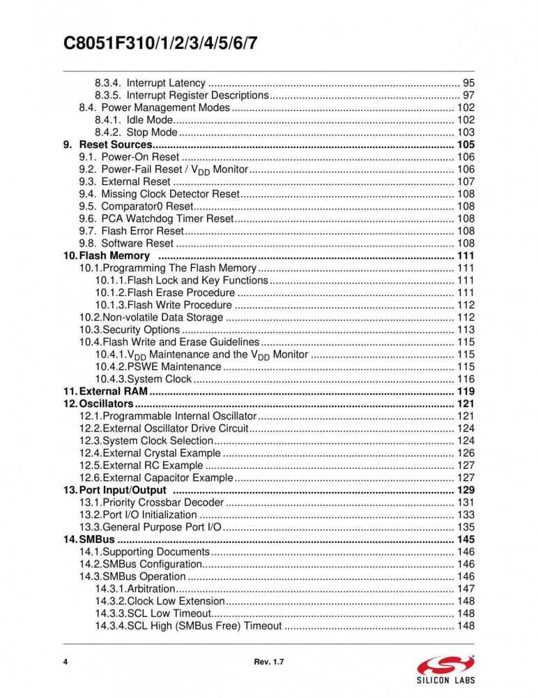 C8051F310 family datasheet page 4