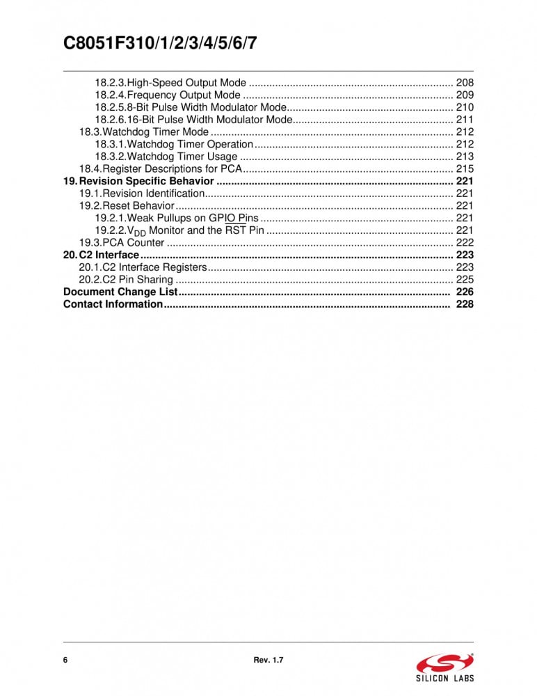 C8051F310 family datasheet page 6