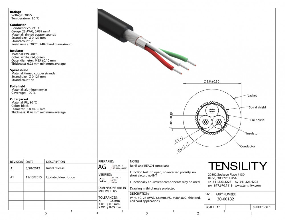 Tensility International 30-00182 product drawing