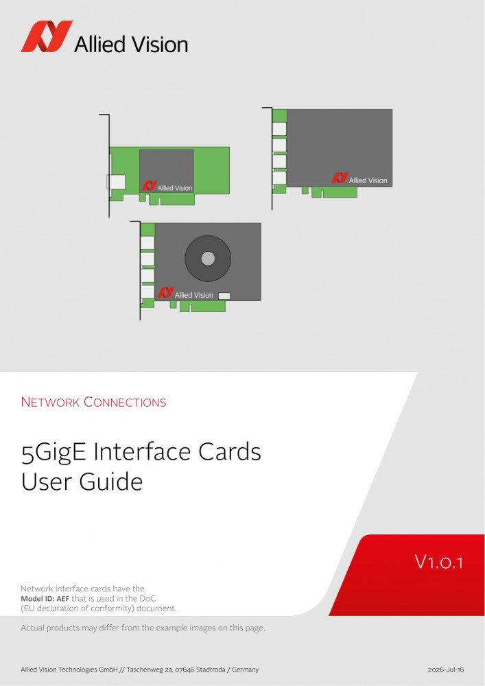 Allied Vision 5GigE Interface Cards User Guide, page 1