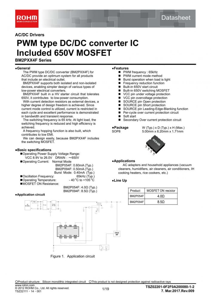 BM2P054F-GE2 datasheet page 1