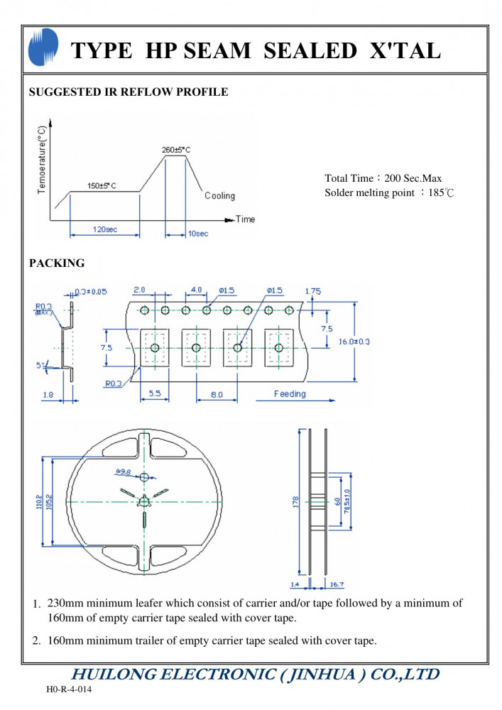 HP06000014 reflow profile