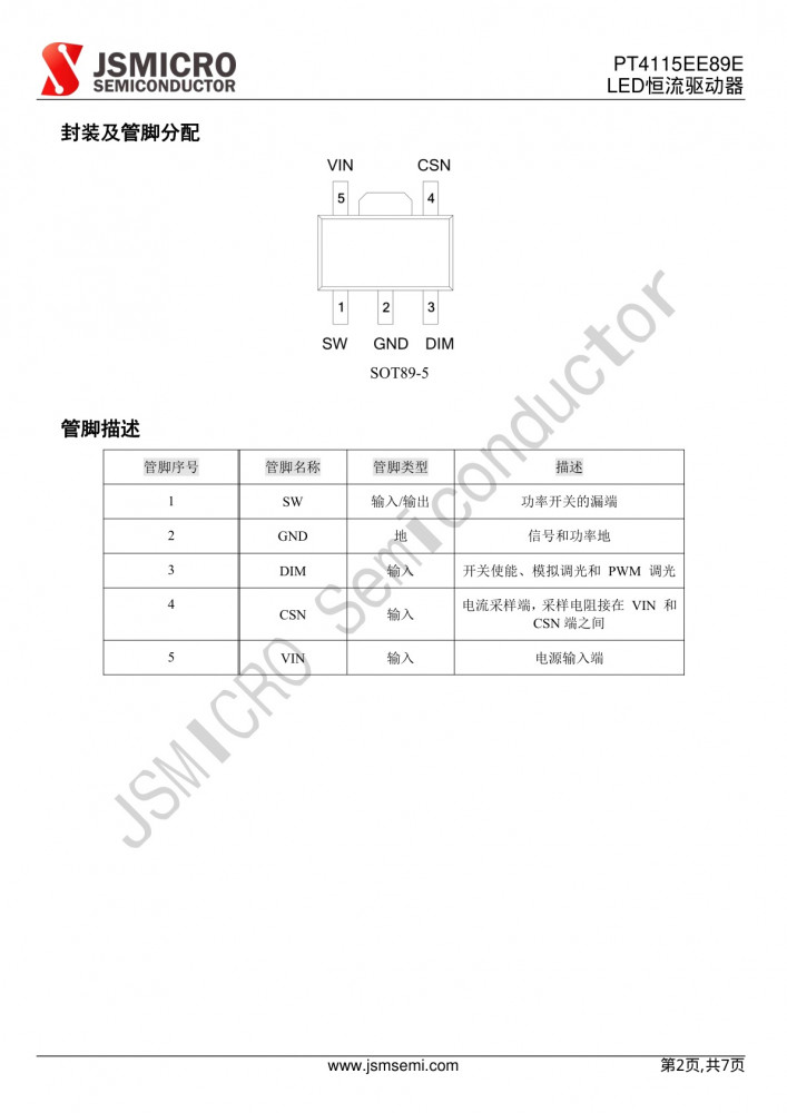 PT4115EE89E-JSM datasheet page 2