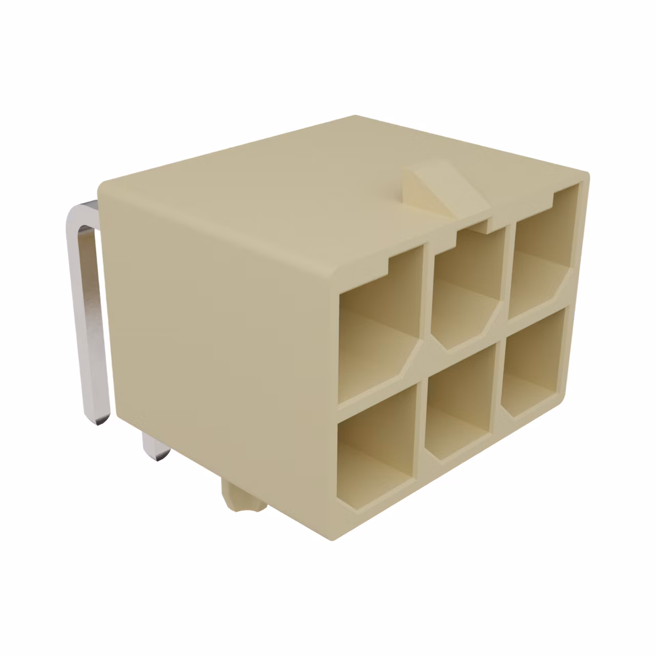 Mega-Fit ColorLock Right-Angle Header, 5.70mm Pitch, Through Hole, Dual Row, 6 Circuits, Matte Tin (Sn) Plating, 3.60mm Tail Length, Glow-Wire Capable, Tray, Natural for sale