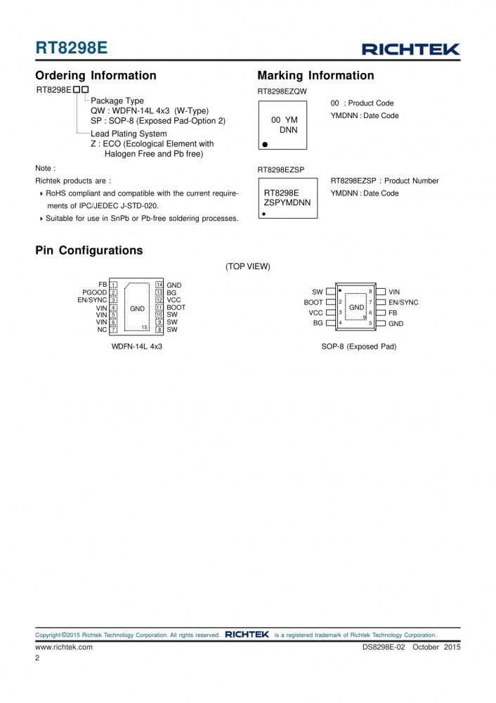 RT8298E datasheet page 2