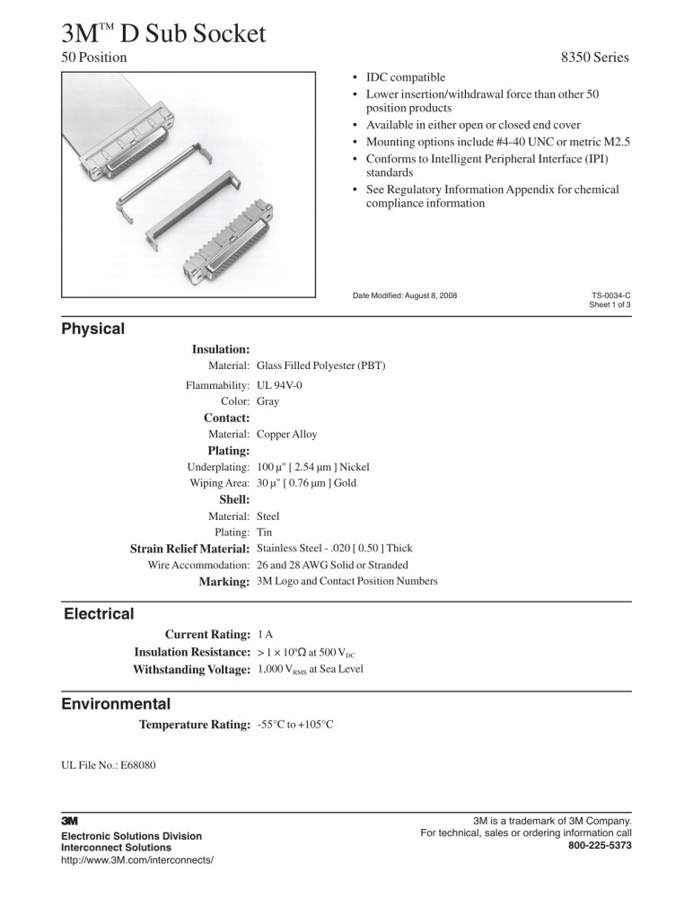 3M 8350-6005 technical document page 1