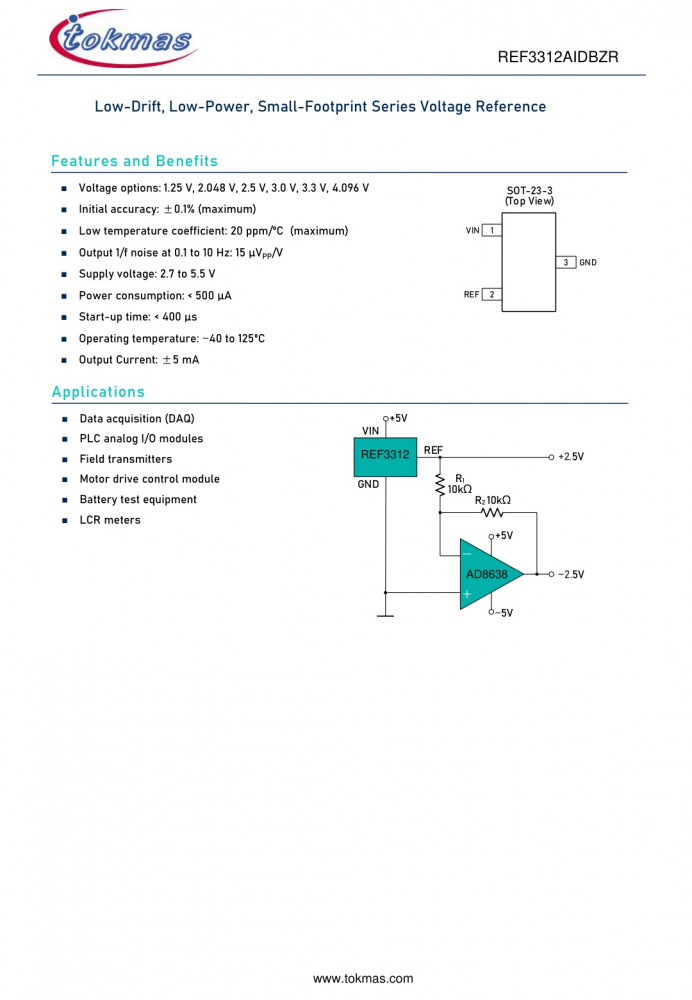 REF3312AIDBZR datasheet page 1