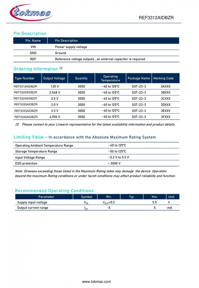 REF3312AIDBZR datasheet page 2
