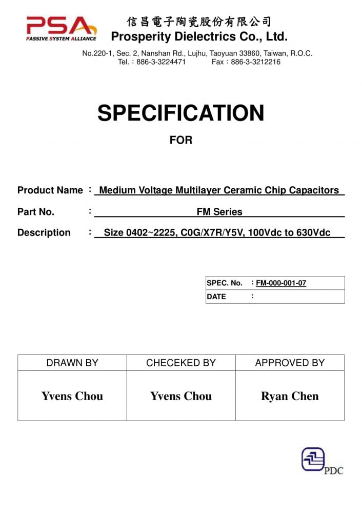 PSA FM Series datasheet page 2