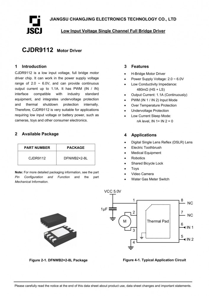 CJDR9112 datasheet page 1