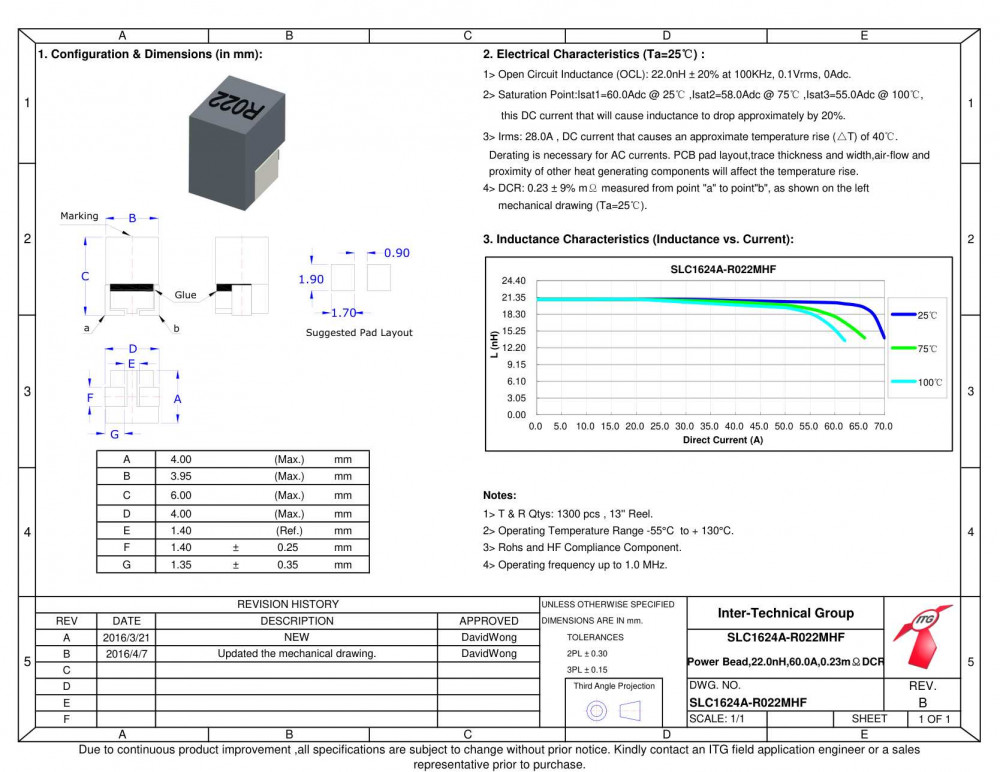 SLC1624 manufacturer technical drawing preview