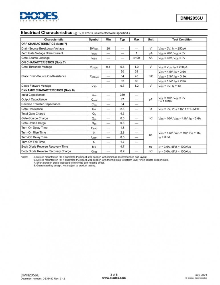 DMN2056U-7 datasheet page 3