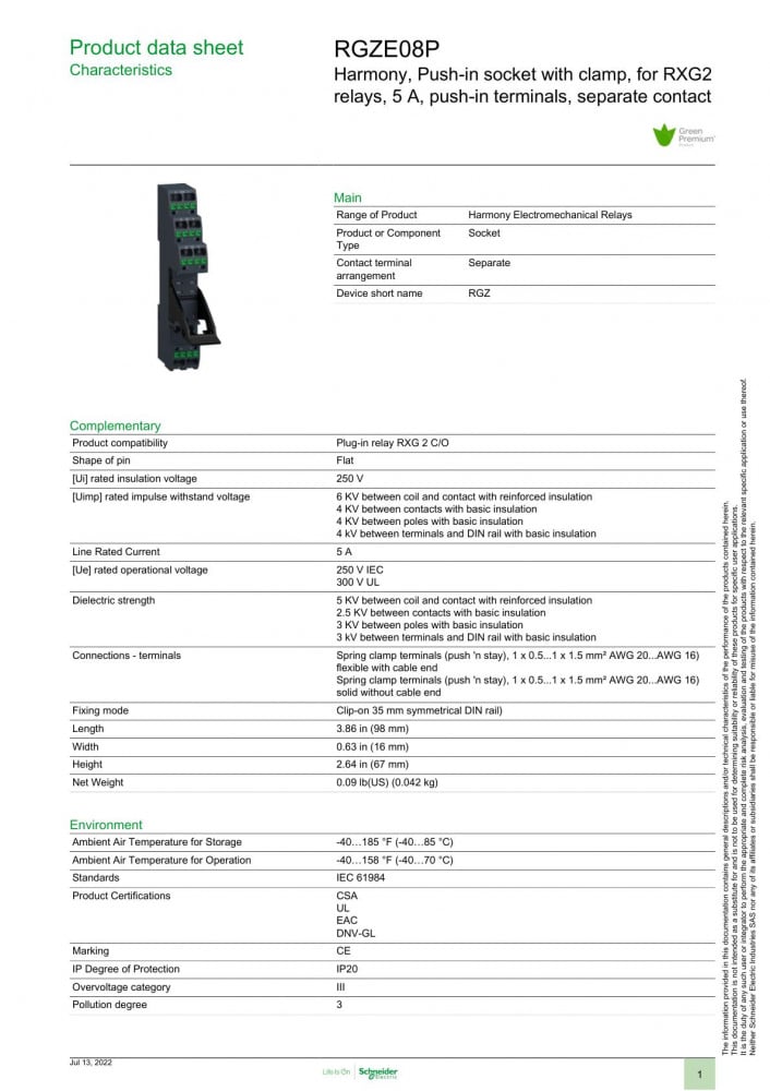 RGZE08P technical document page 1