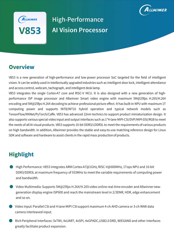 V853 technical document page 1