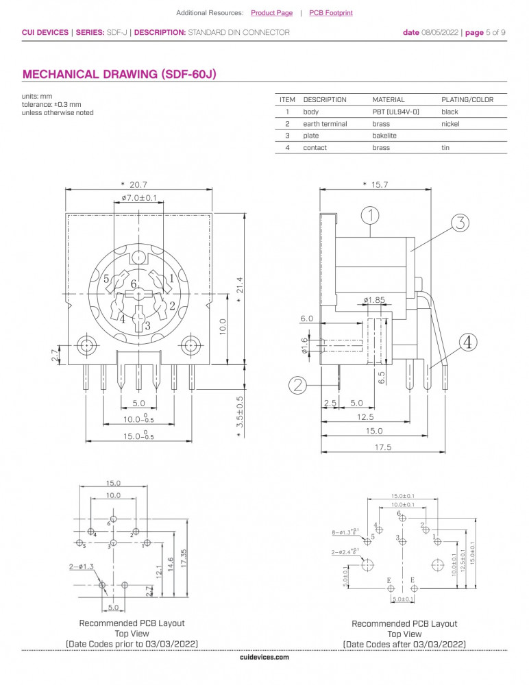 CUI SDF series datasheet page 5