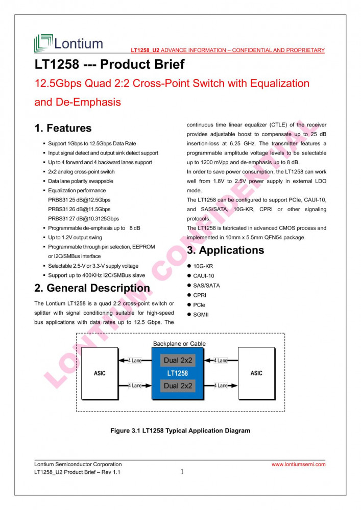 LT1258 technical document page 1
