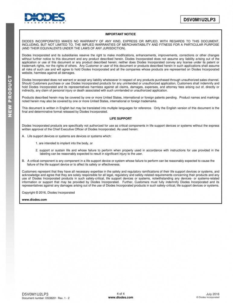 D5V0M1U2LP3-7 datasheet page 4