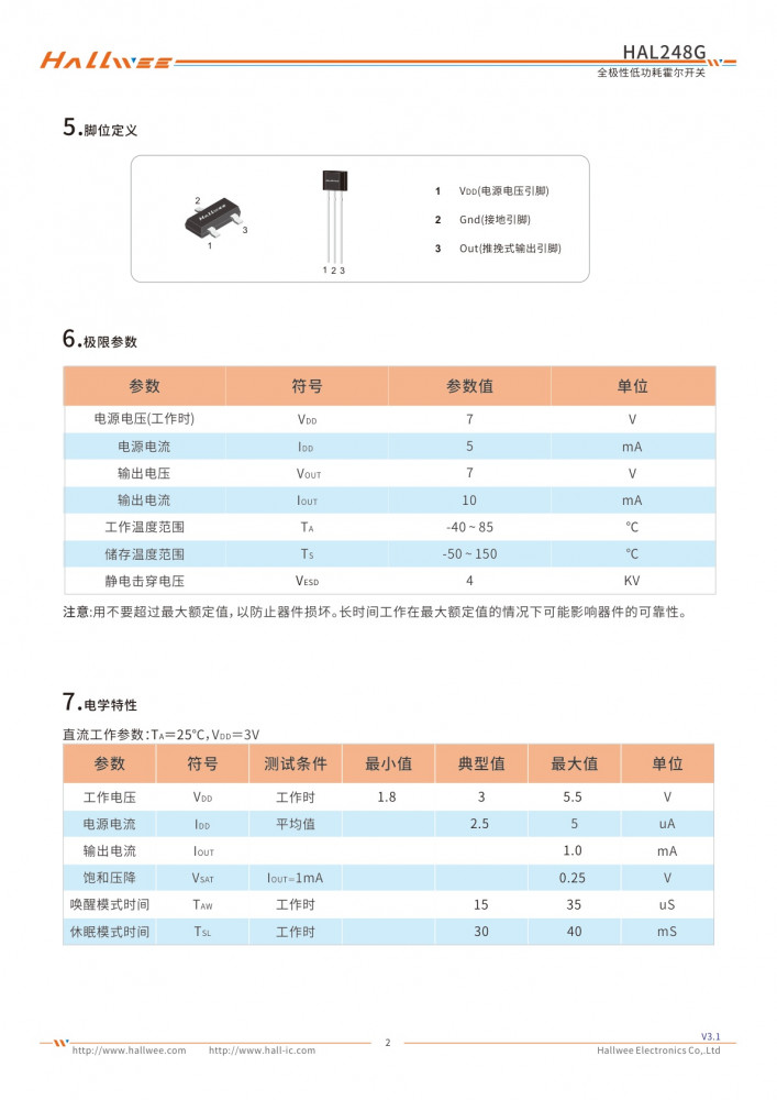 HAL248GUA datasheet page 2