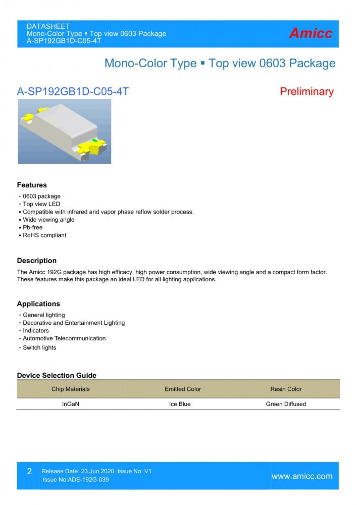 A-SP192GB1D-C05-4T datasheet page 2