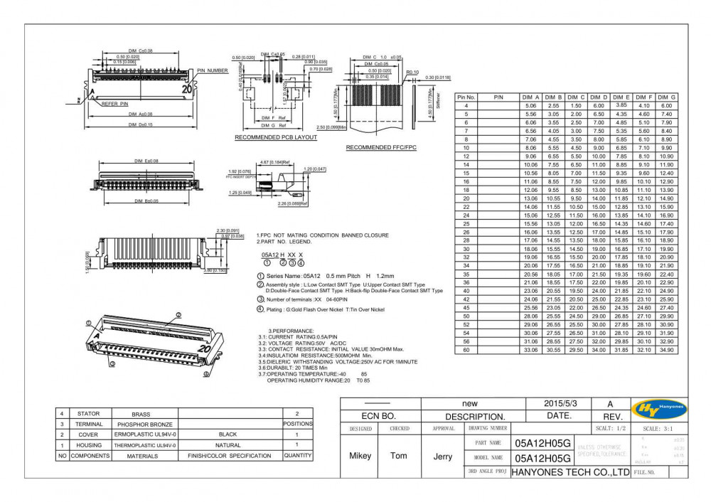 05A12H05G technical drawing page 1