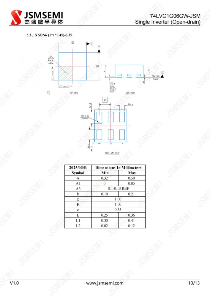 74LVC1G06GW-JSM datasheet page 10