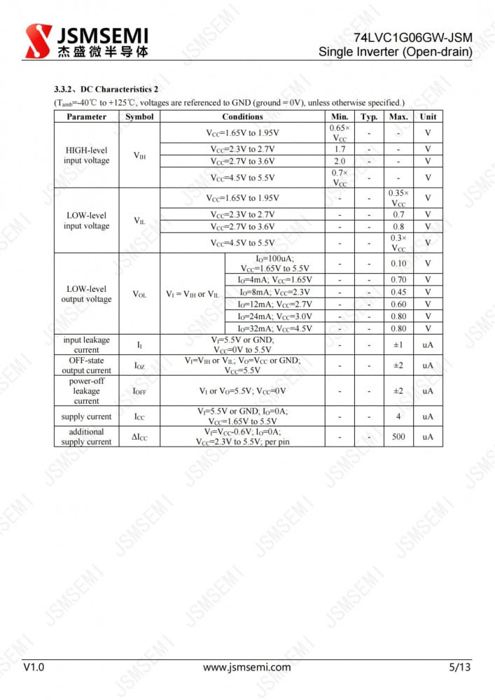 74LVC1G06GW-JSM datasheet page 5