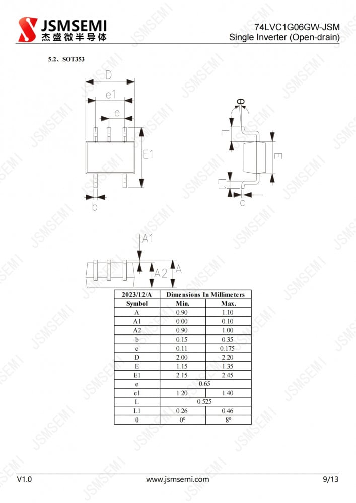 74LVC1G06GW-JSM datasheet page 9