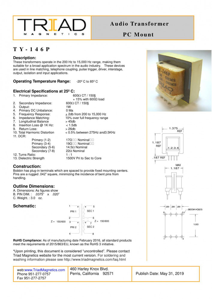 TY-146P technical document page