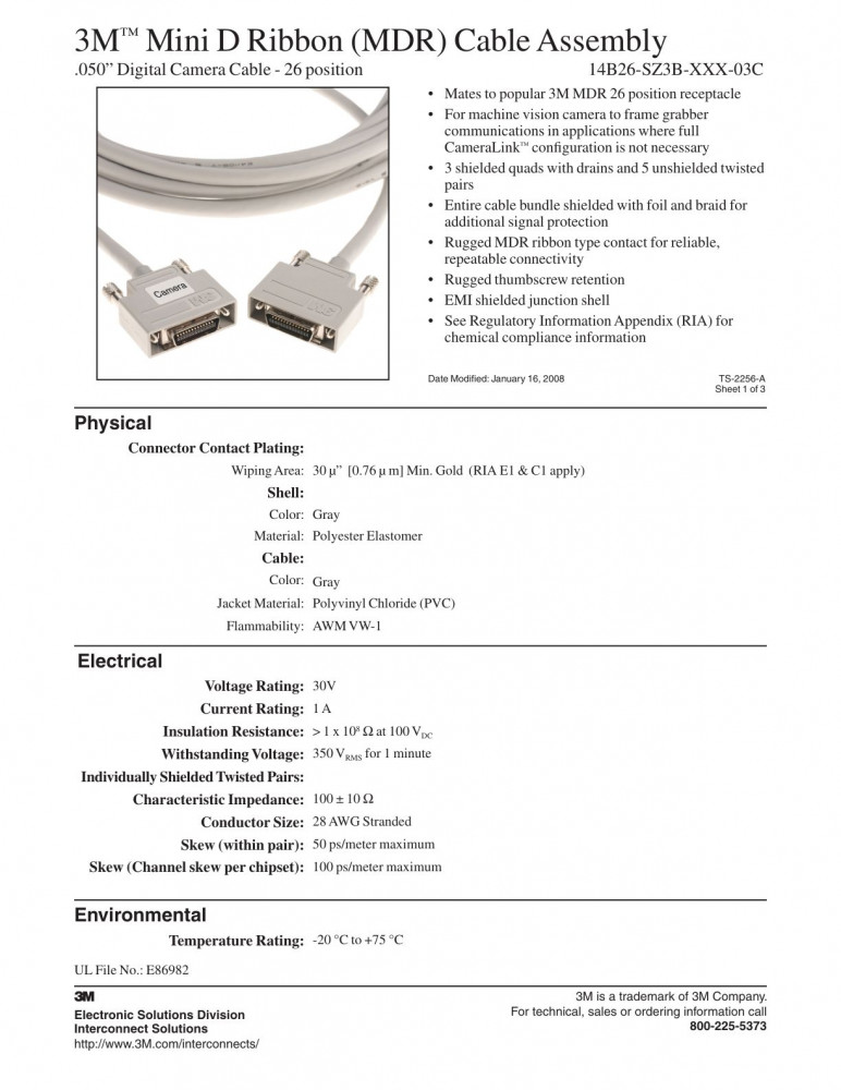3M TS-2256-A datasheet page 1