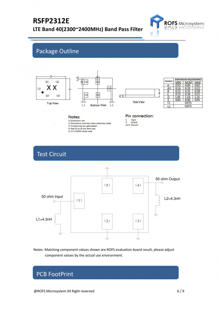 RSFP2312E datasheet page 6