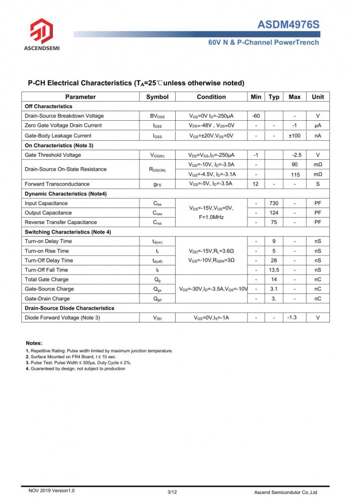 ASDM4976S-R datasheet page 3