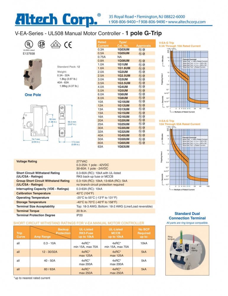 Altech 1G5UM V-EA Series technical document