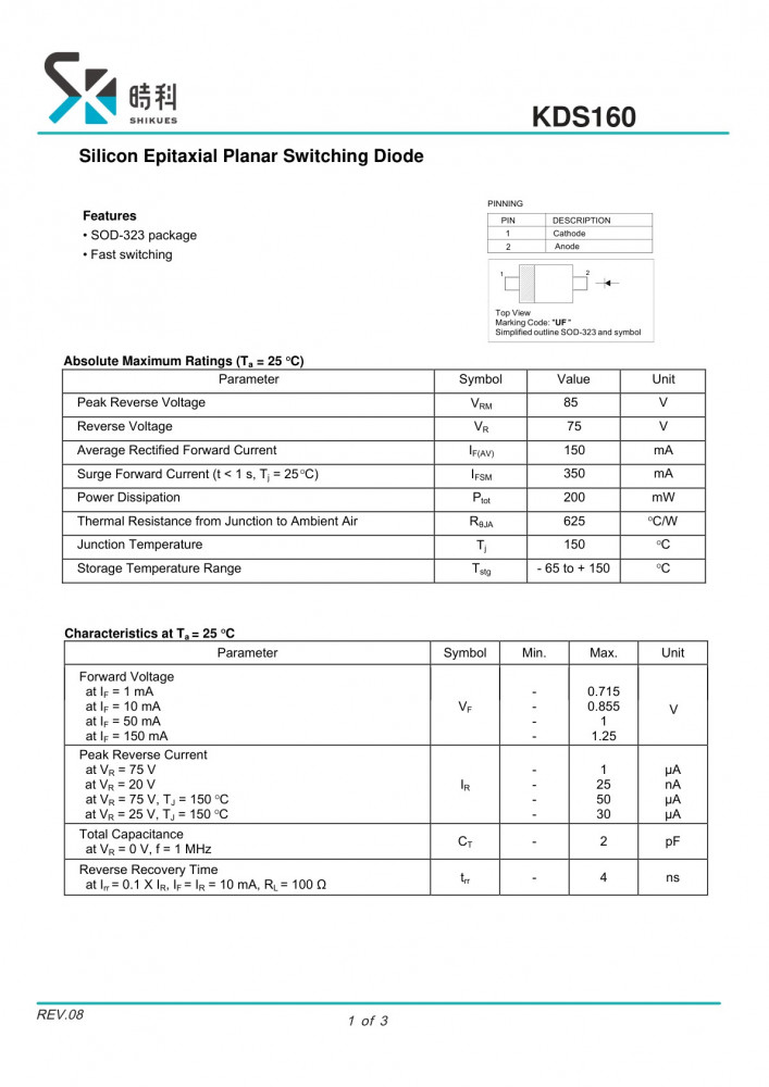 KDS160 datasheet page 1