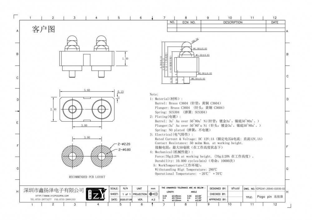 YZP0241-20043-02030-02 PCB layout page