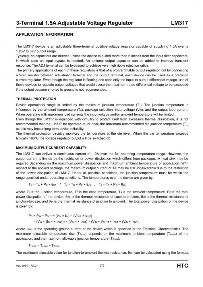 LM317T datasheet page 7