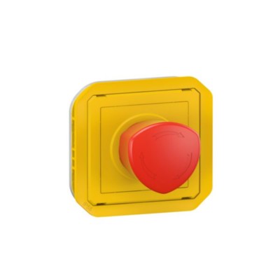 Plexo - Emergency stay push mushroom head push-turn - Yellow mechanism - IP55 IK07 - 220V to 250V AC 3A 1NO+1NC screw terminals for sale