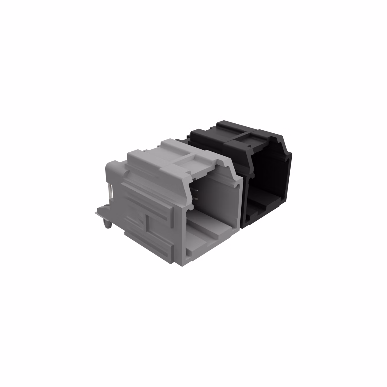 Stac64 2 Bay Right-Angle Headers, 24 Circuits, Bay A 12 Circuit Signal Header, Polarization B, Gray; Bay B 12 Circuit Signal Header, Polarization A, Black; Tray for sale