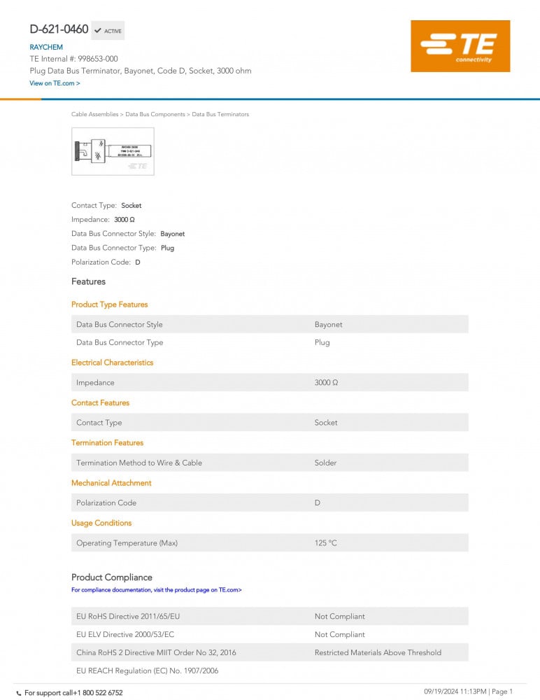 D-621-0460 technical document page 1