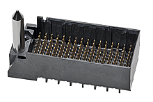 Impact 100 Ohm 3 Pair Vertical Backplane Header, Left Guide, Right Endwall, 10 Columns, 90 Circuits, Pin Length 4.90mm, Plated Through Hole  Dimension 0.46mm, Lead-Free
